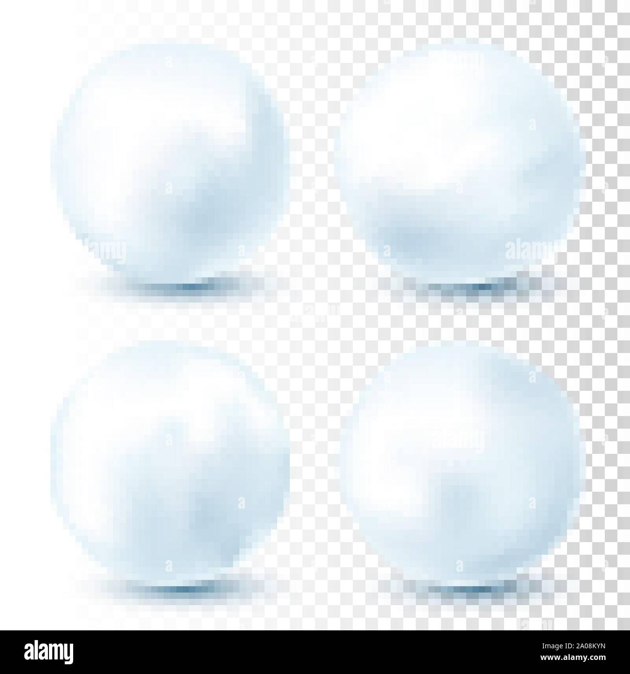 Snowball isolated on transparent background. Snowballs collection ...