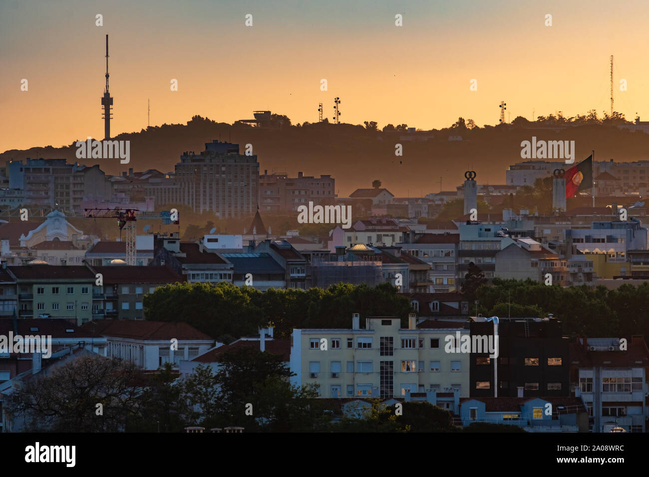 Beautiful Sunset View of Lisbon City, Portugal Stock Photo - Alamy