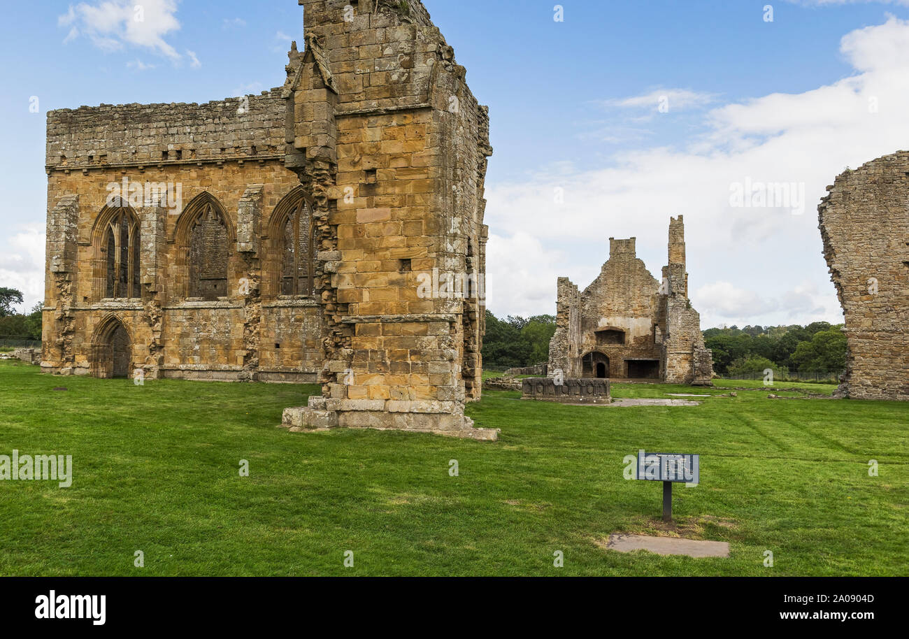 Egglestone Abbey ruins dating back to the 12th Century near Barnard ...