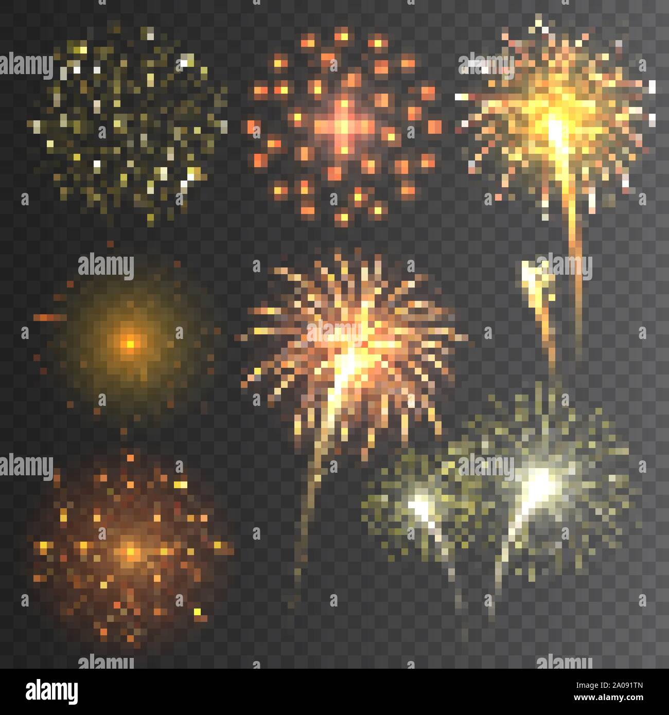 Festive fireworks collection. Realistic colorful firework on ...