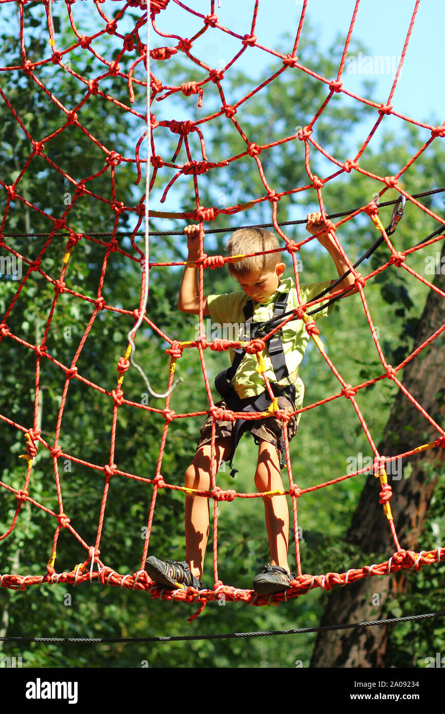 Climbing harness high rope course hi-res stock photography and images ...