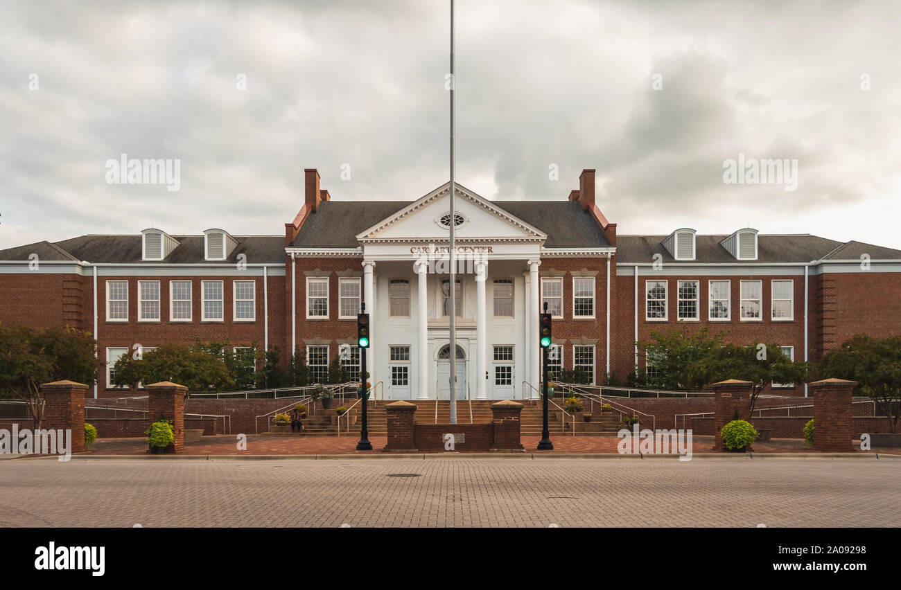 Cary/ NC/ USA - September 14, 2019: facade of the Cary Arts Center at ...