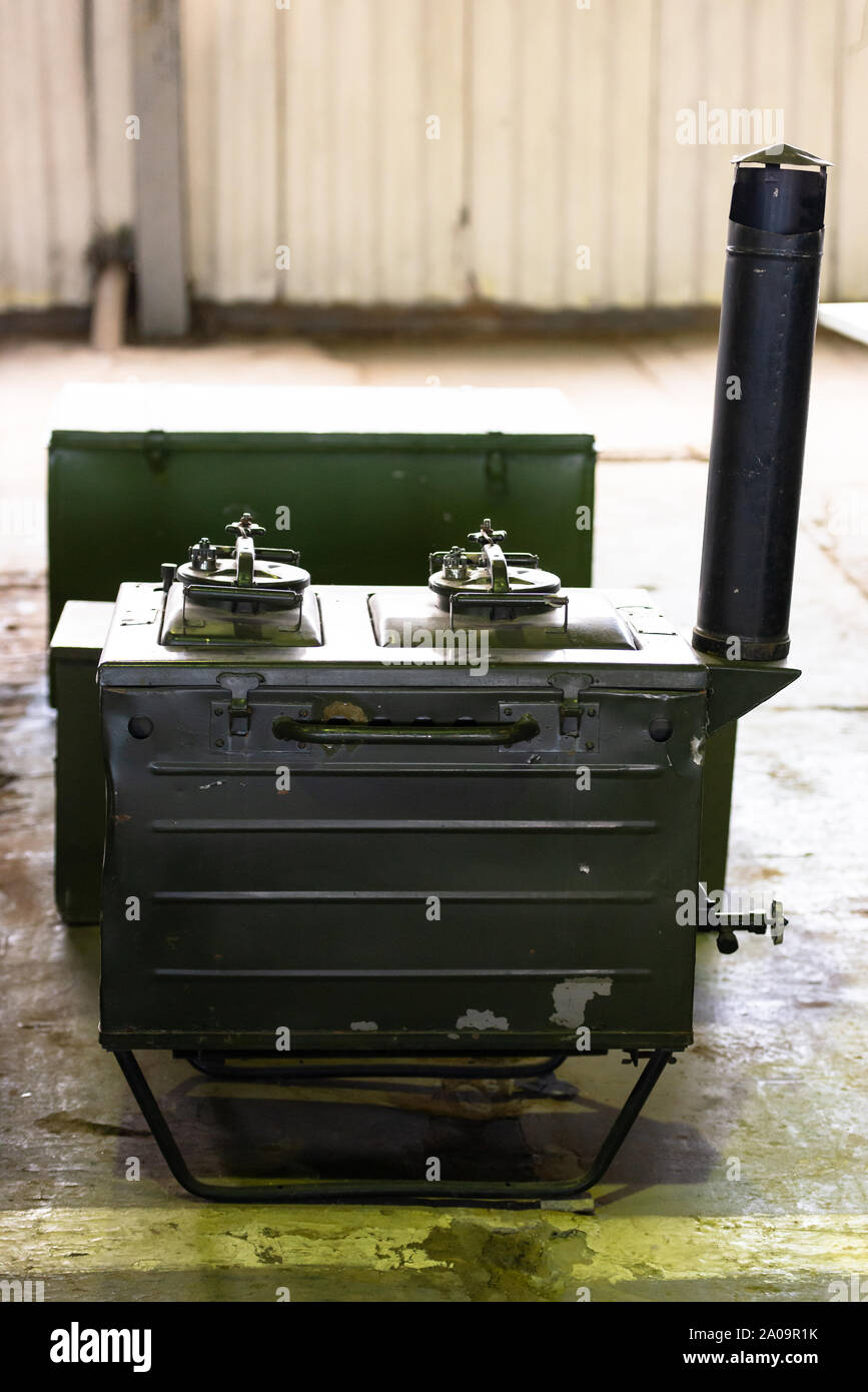 Small Soviet field kitchen for cooking camp food. Cuban armored Museum ...