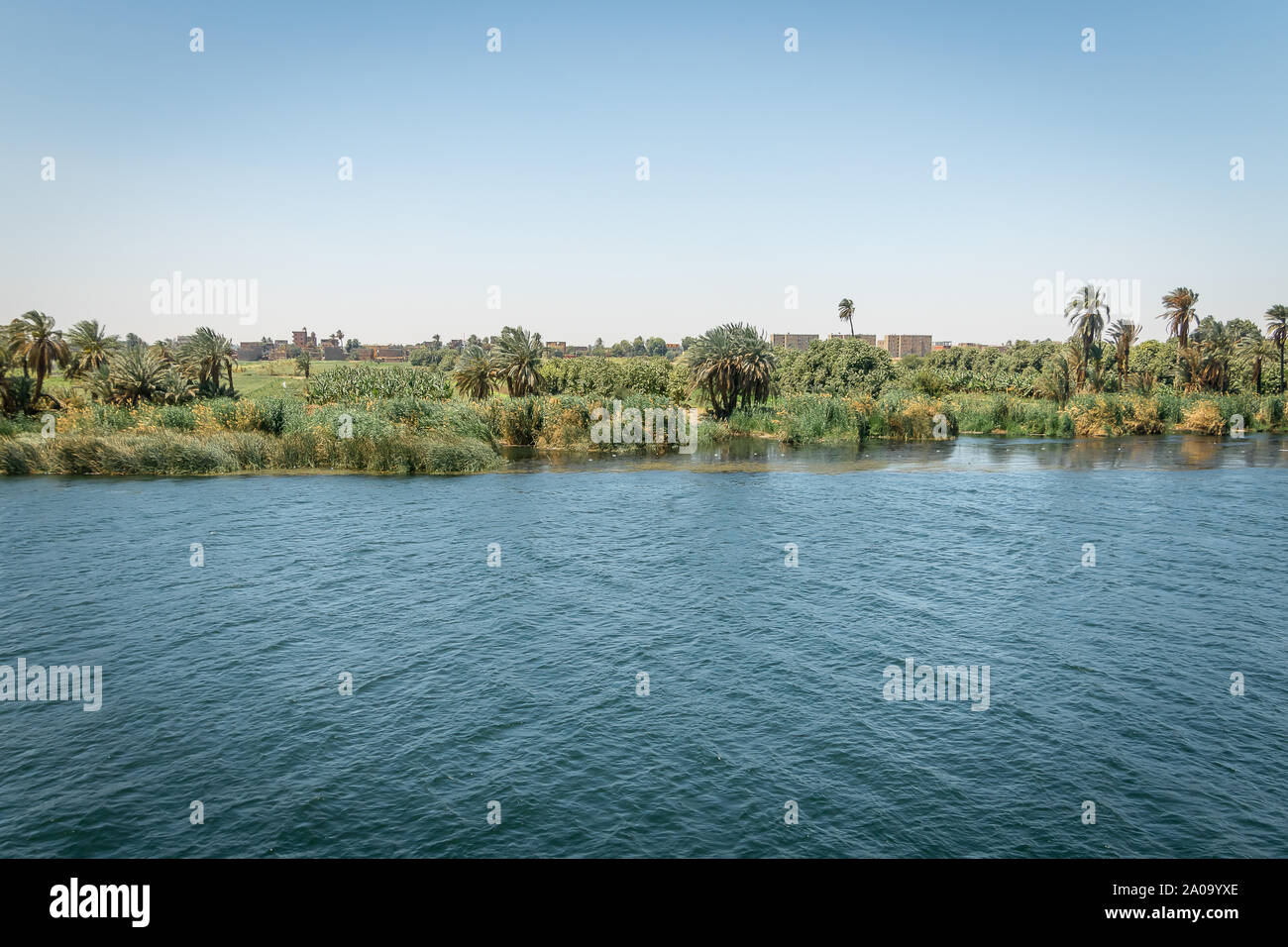 Landscape on the banks of the Nile river. Egypt. Africa Stock Photo - Alamy