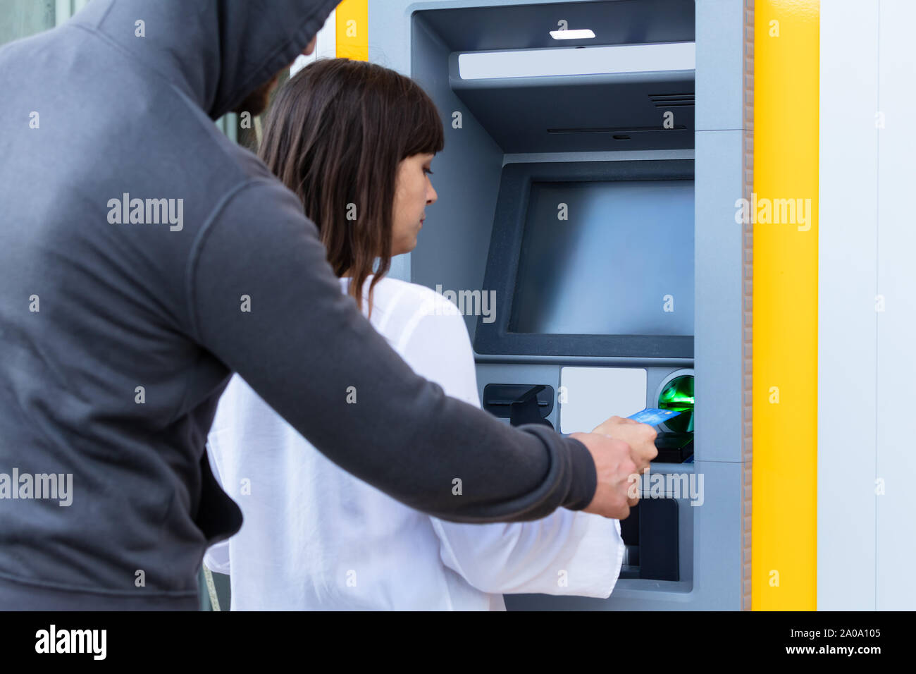 Person using a atm hi-res stock photography and images - Alamy