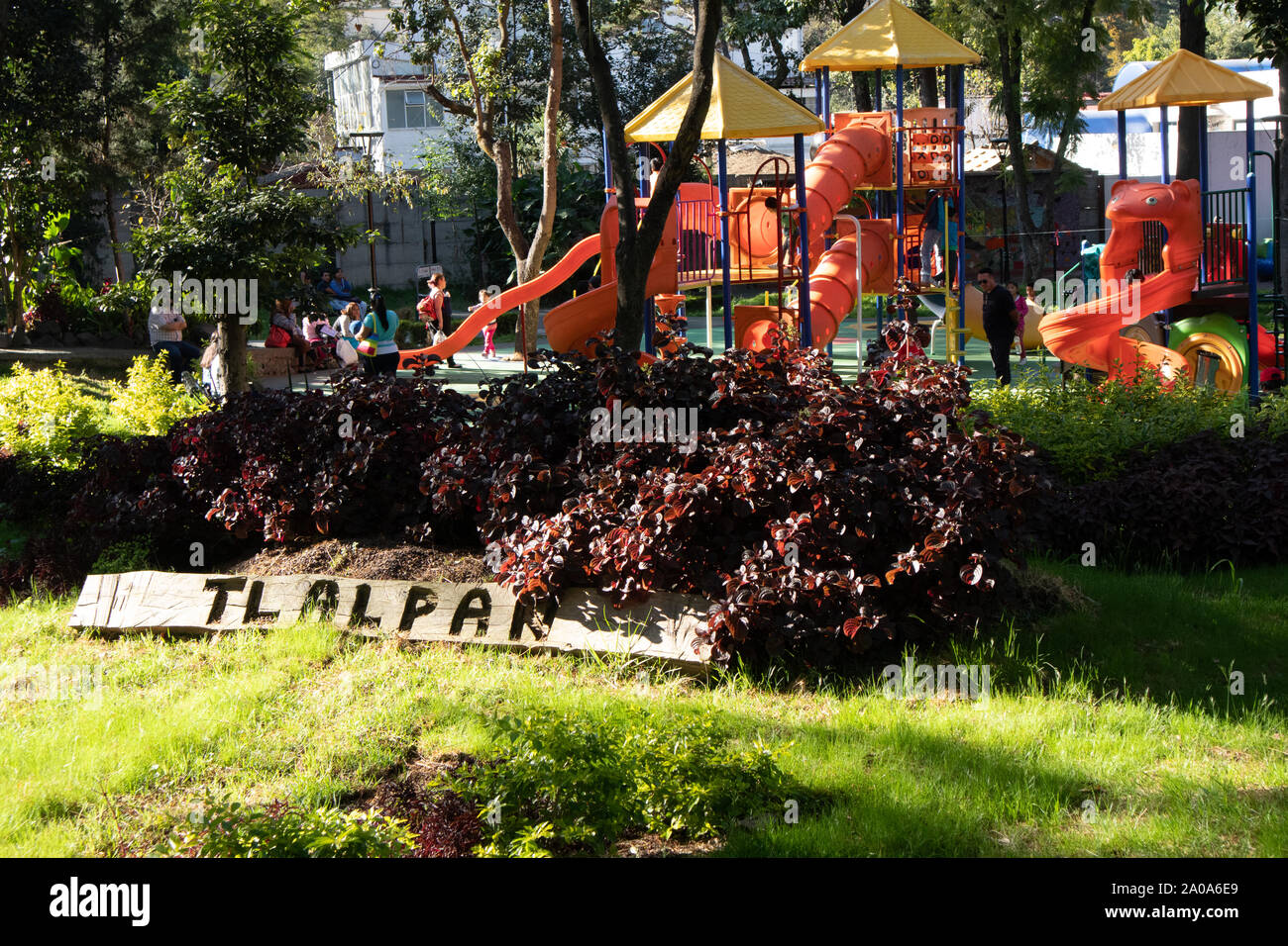 Park in Tlalpan Neighborhood of Mexico City Stock Photo - Alamy