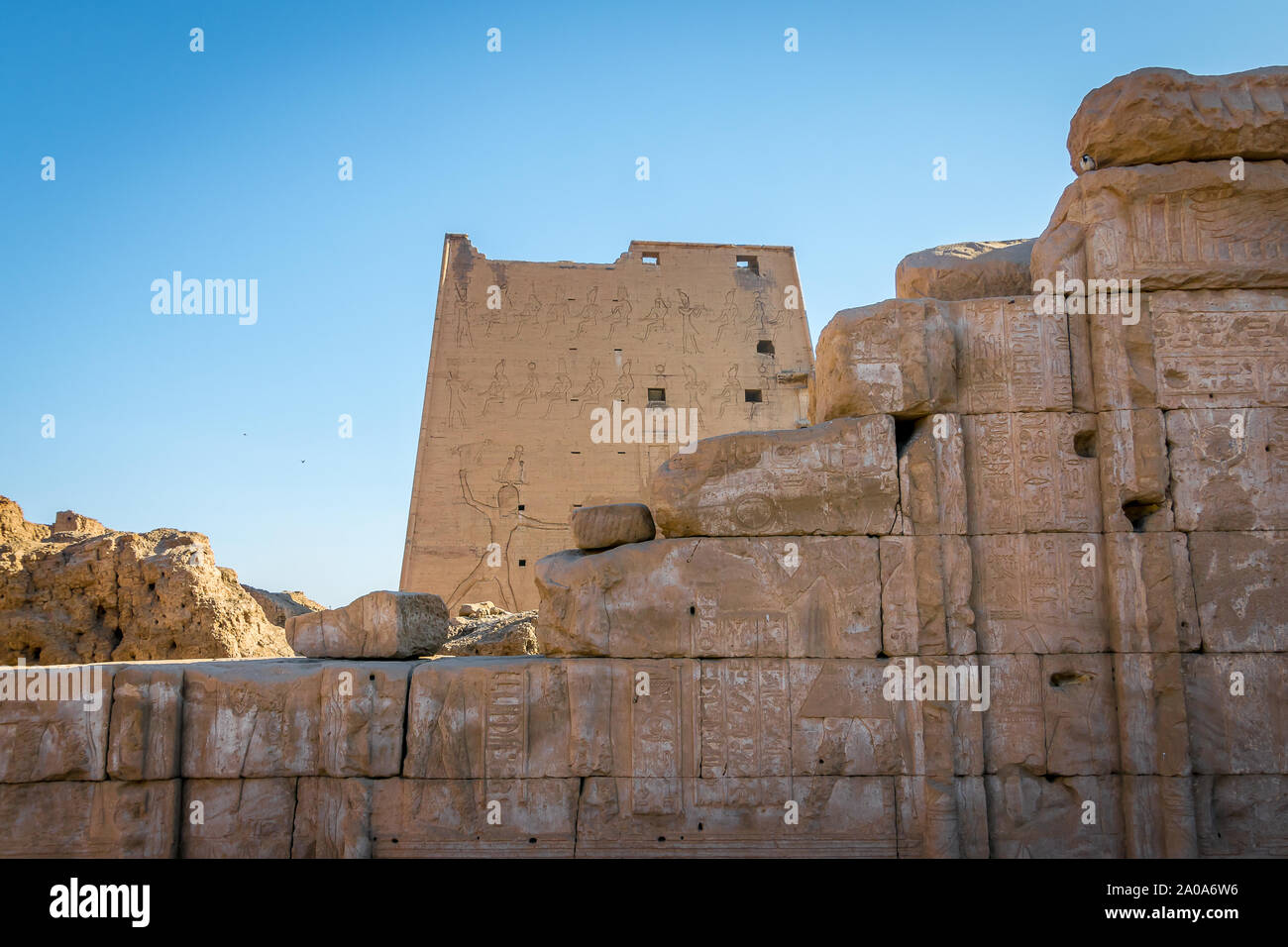 Walls inside the Temple of Edfu. Egypt. Africa Stock Photo - Alamy