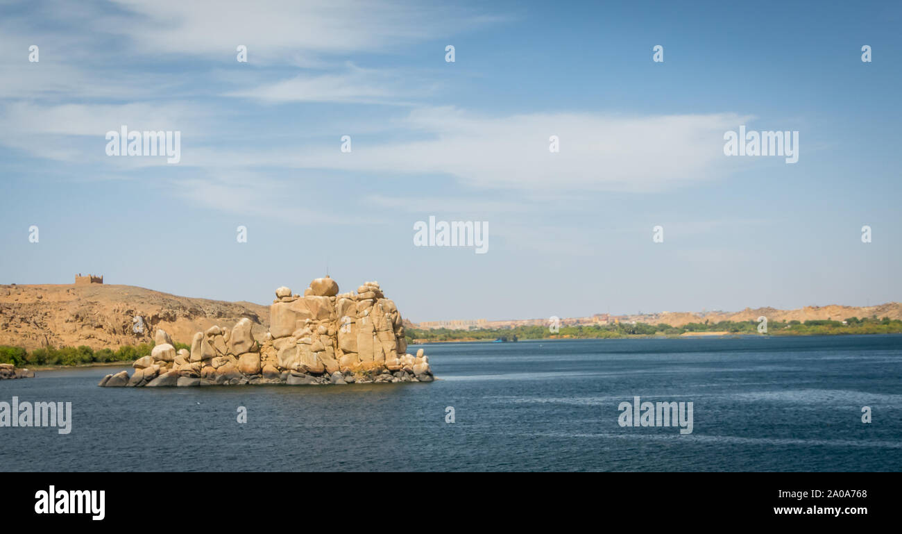 Egypt. The Nile from the Temple of Philae Stock Photo - Alamy