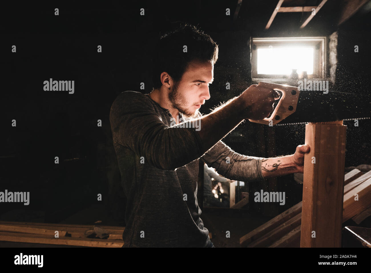 Man with wood hi-res stock photography and images - Alamy