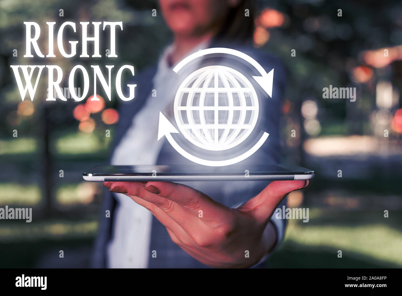 Handwriting text writing Right Wrong. Conceptual photo choose between ...