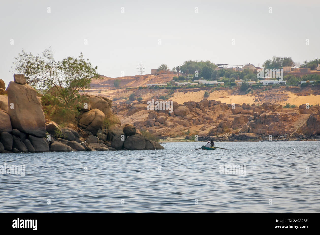 Egypt. Fishing boats on the Nile, in the Islet of Agilkia. April 2019 ...