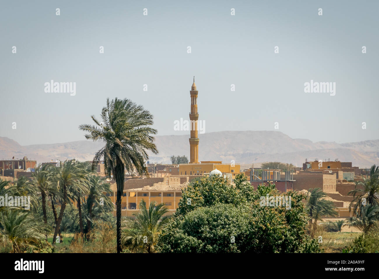Buildings, houses and mosques on the banks of the Nile river. Egypt ...