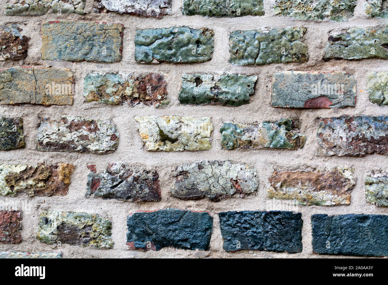 Medieval bricks with glaze, brick structure background or wallpaper ...
