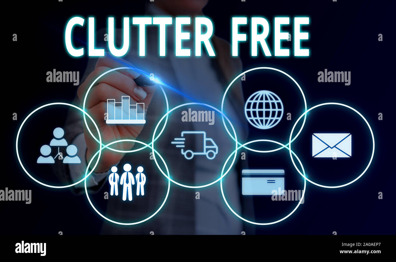 Handwriting text Clutter Free. Conceptual photo Well organized and ...