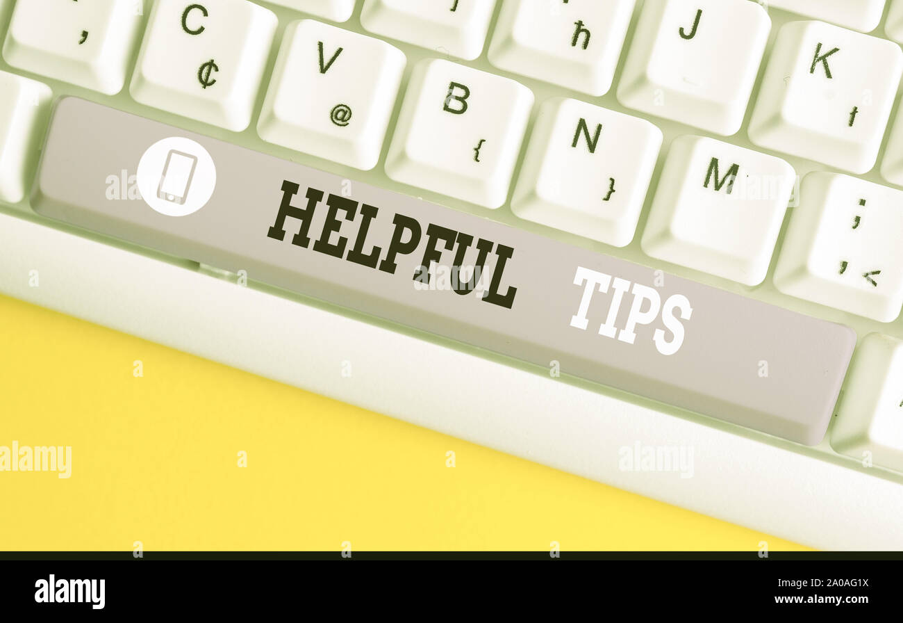 Conceptual hand writing showing Helpful Tips. Concept meaning Useful ...