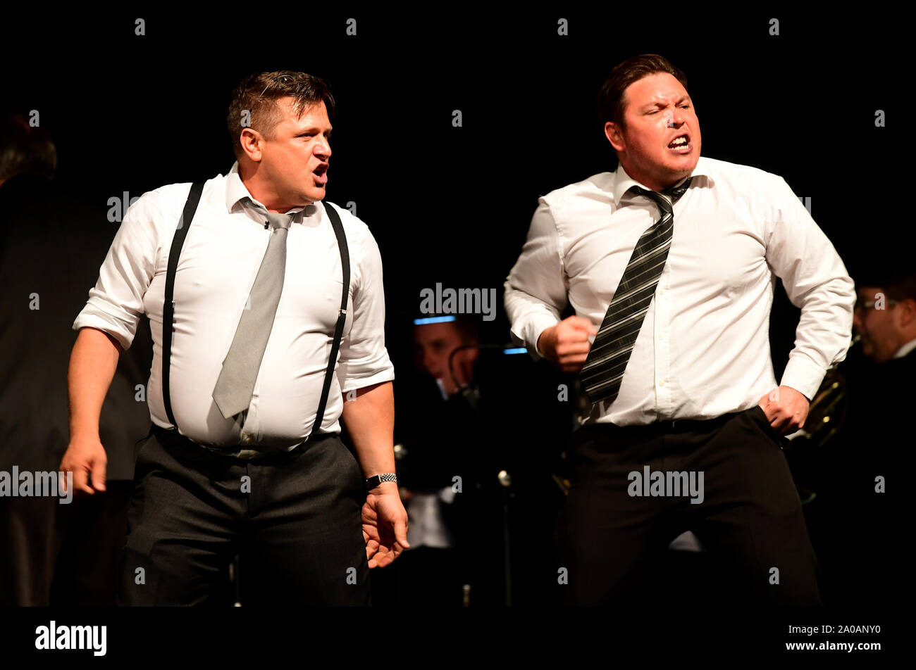 Jamie Callis as Des (left) and David Muscat as Paul during the Call Me ...