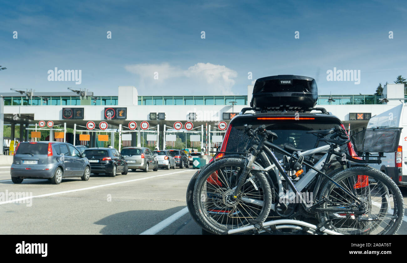 Dijon, Burgundy / France - 27 August 2019: many cars passing through ...