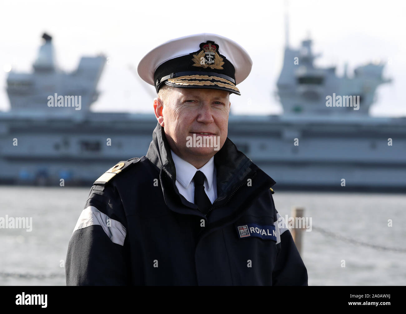 Rear Admiral Martin Connell at Roysth Dockyard in Fife, ahead of the ...