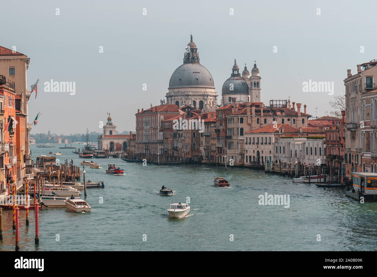Venice, Italy - 14.03.2019: view of grand canal and basilica of santa ...
