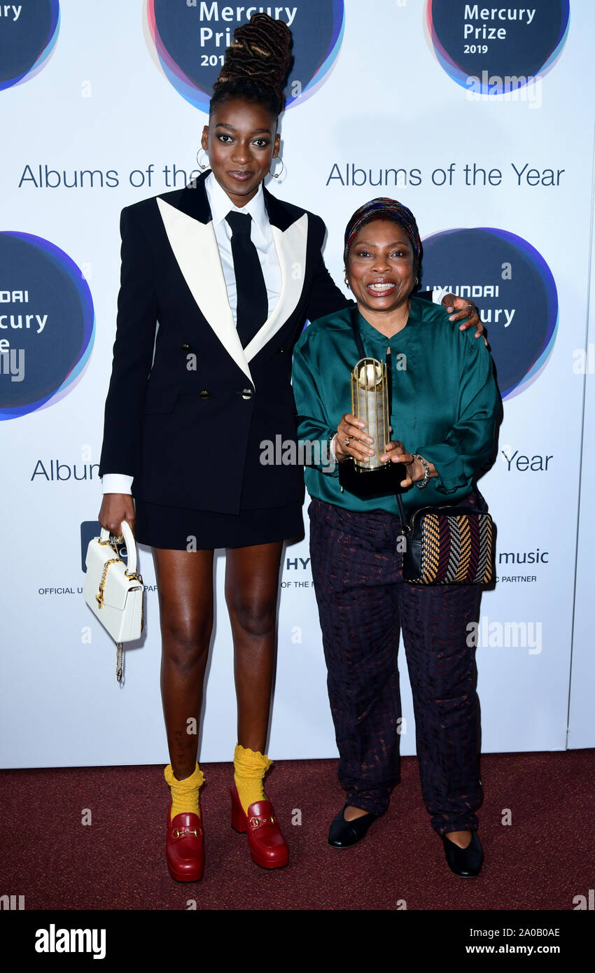 Little Simz and her mother during the Hyundai Mercury Prize 2019, held ...