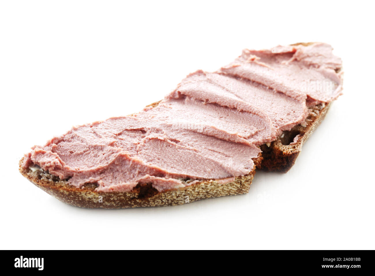 A Slice Of Bread With Liver Pate Stock Photo - Alamy