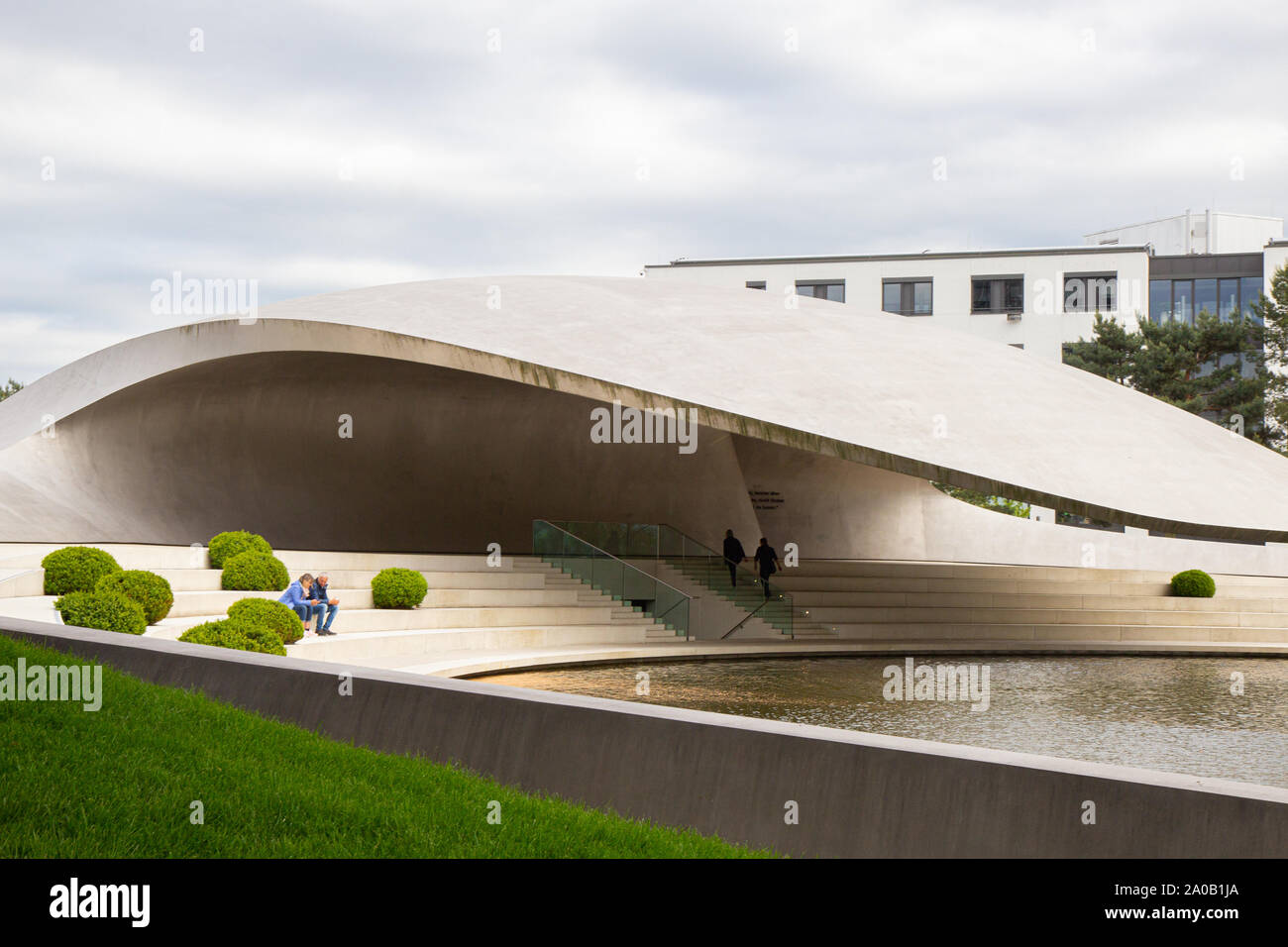 GERMANY, WOLFSBURG - 30 MAY 2019: modern Porsche pavilion in Autostadt ...