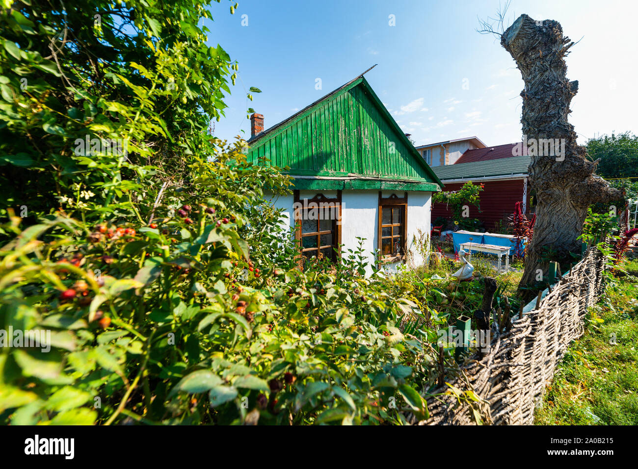 Typical rural Russian landscape with a view of the Cossack house Stock ...