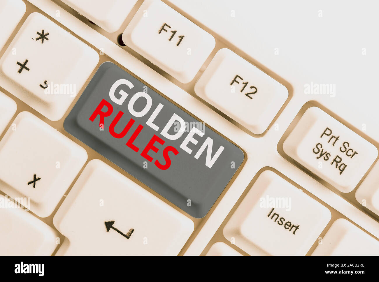 Writing note showing Golden Rules. Business concept for Basic principle ...