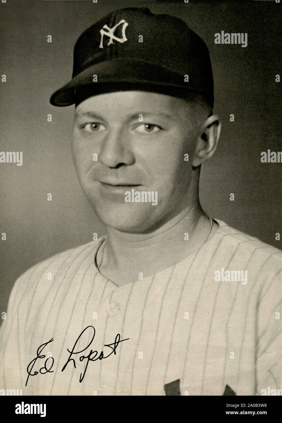 Vintage photograph of baseball player Ed Lopat who played with the New ...