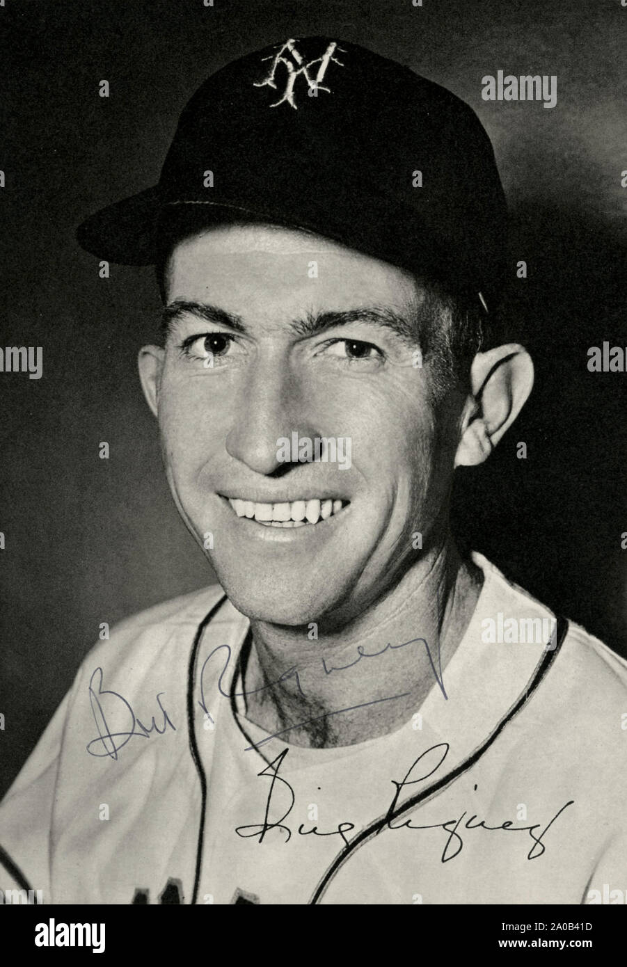 Vintage photograph of baseball player Bill Rigney who played with the ...
