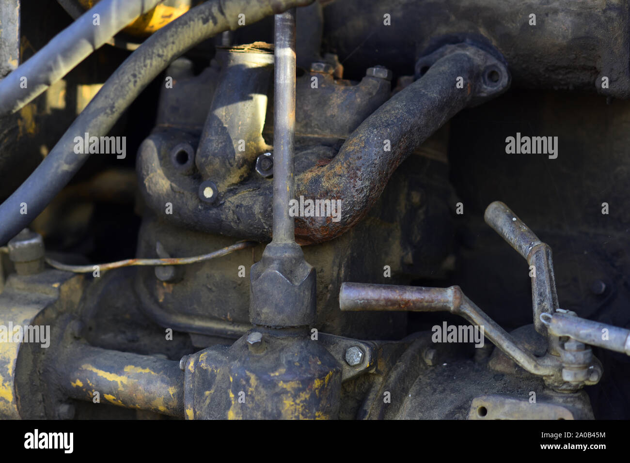 Metal machinery details. Industry, equipment, mechanism. Decay rust ...