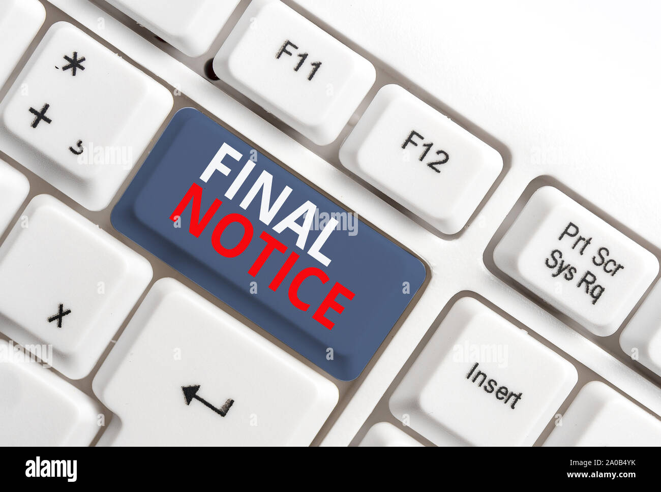 Writing note showing Final Notice. Business concept for Formal ...