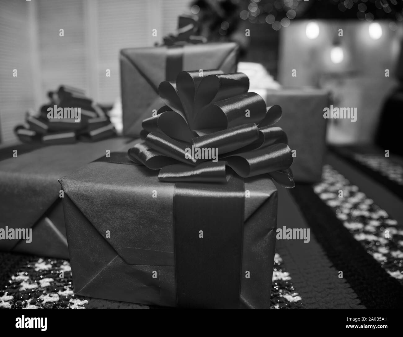 Big red ribbon on Black and White Stock Photos & Images - Alamy