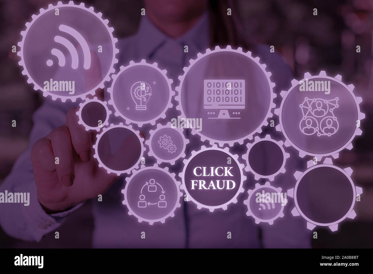 Conceptual hand writing showing Click Fraud. Concept meaning practice ...