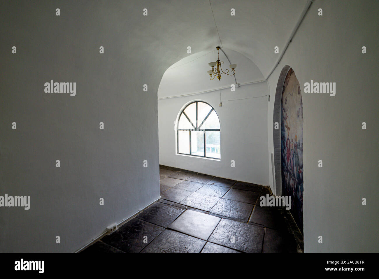 Arc path in old Cathedral church. Architecture concept Stock Photo - Alamy