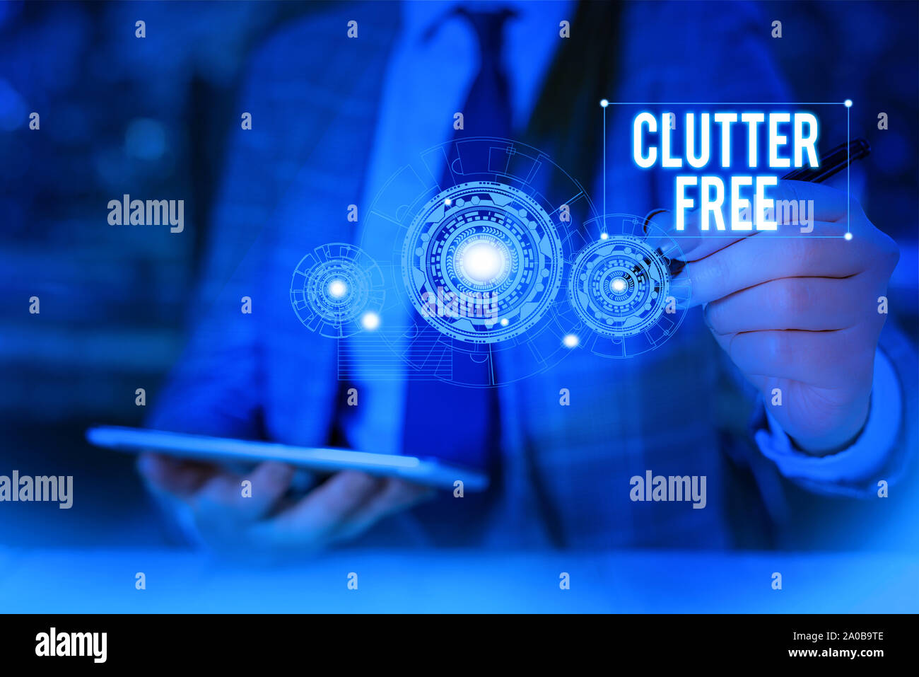 Writing note showing Clutter Free. Business concept for Well organized ...