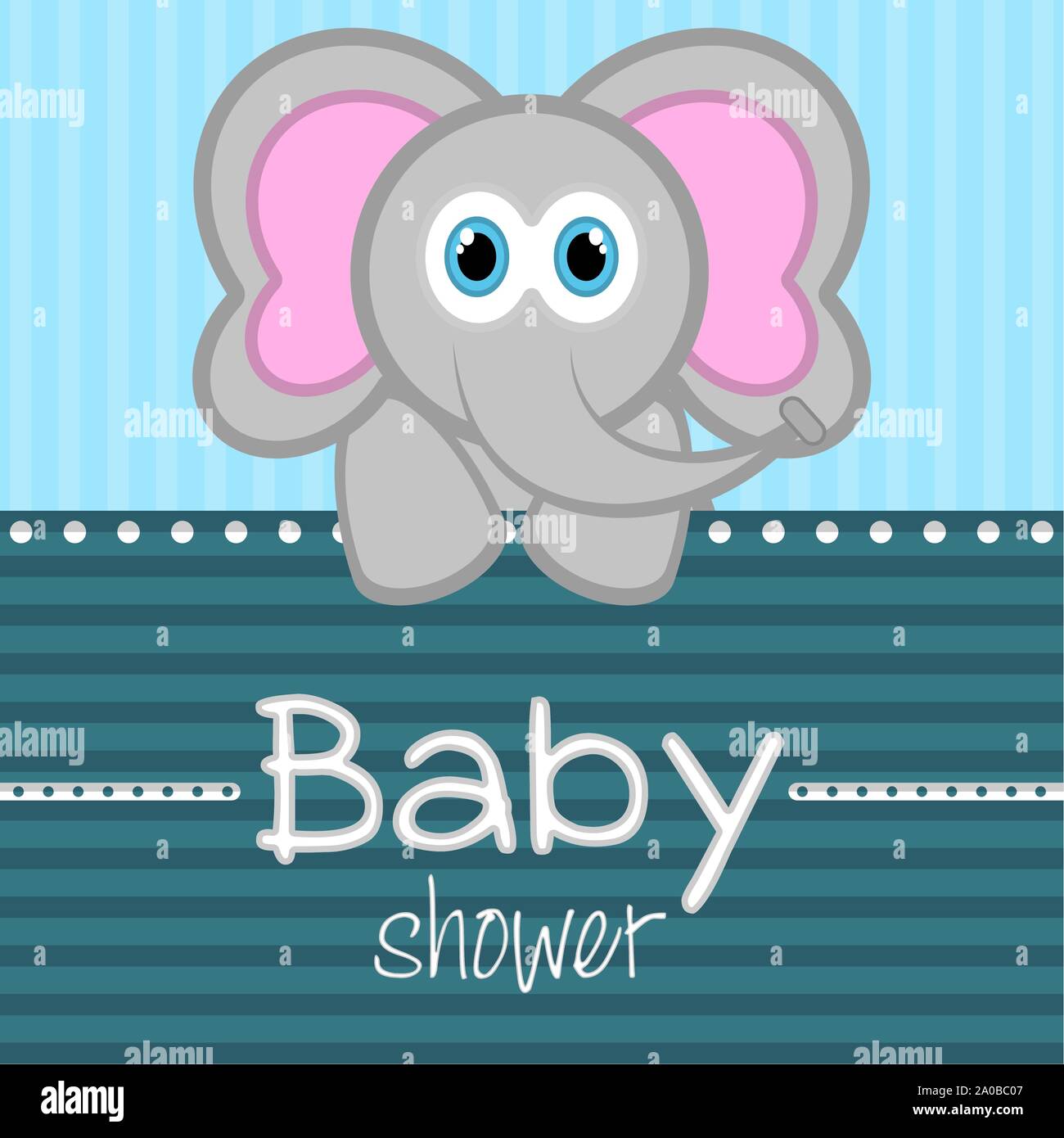 Baby shower card with a cute elephant- Vector Stock Vector Image & Art ...