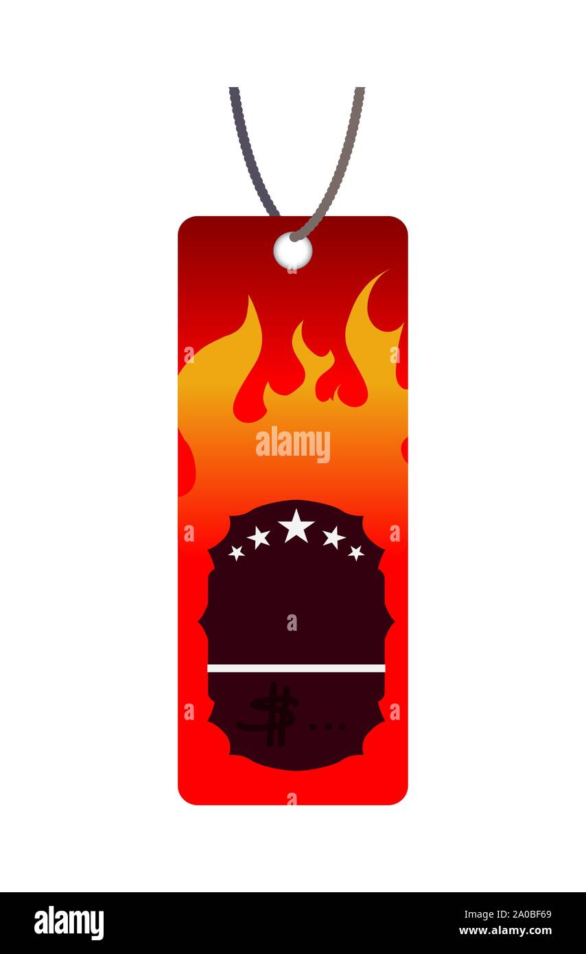 circular tag with fire flame vector illustration design Stock Vector ...