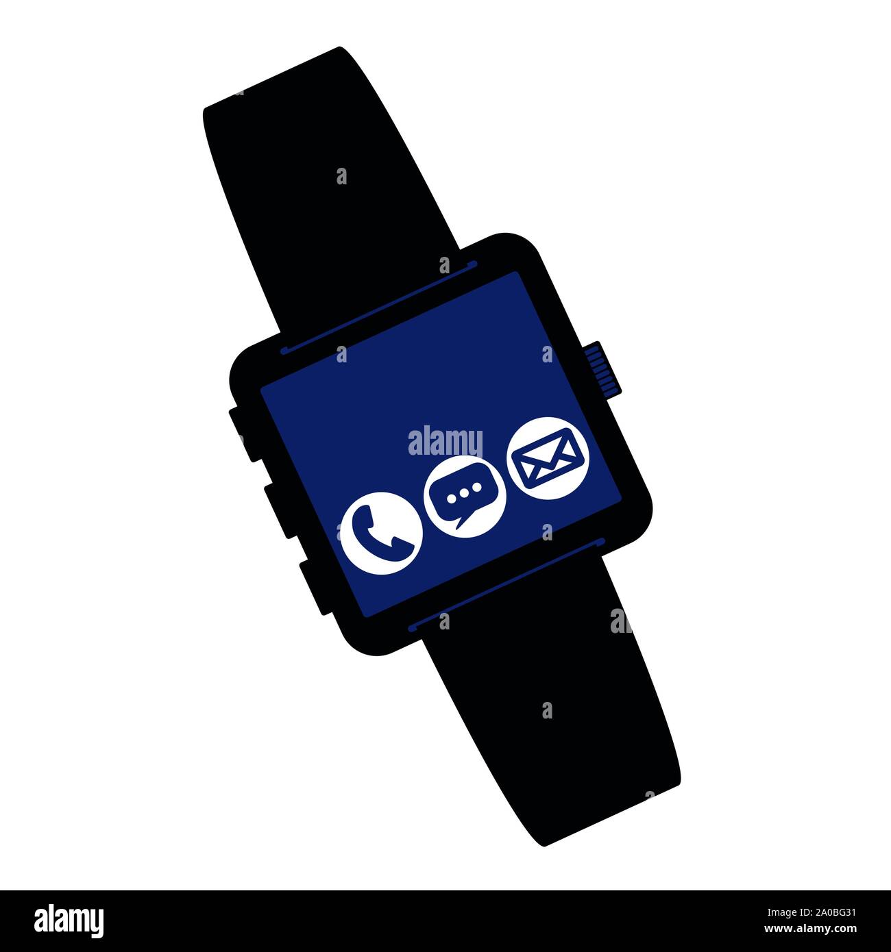 smartwatch technology with apps set vector illustration design Stock ...