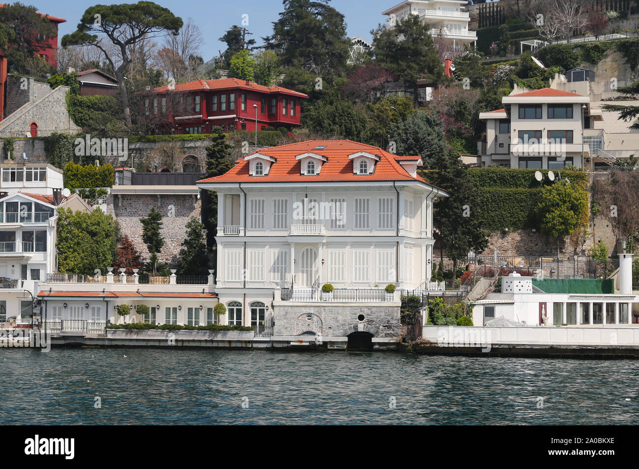 Buildings in Bosphorus Strait Side of Istanbul City, Turkey Stock Photo ...