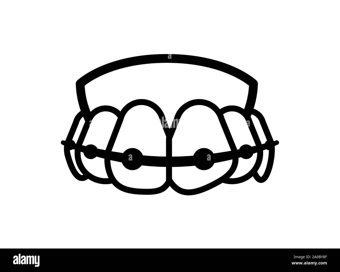 human teeth with orthodontics treatment vector illustration design ...