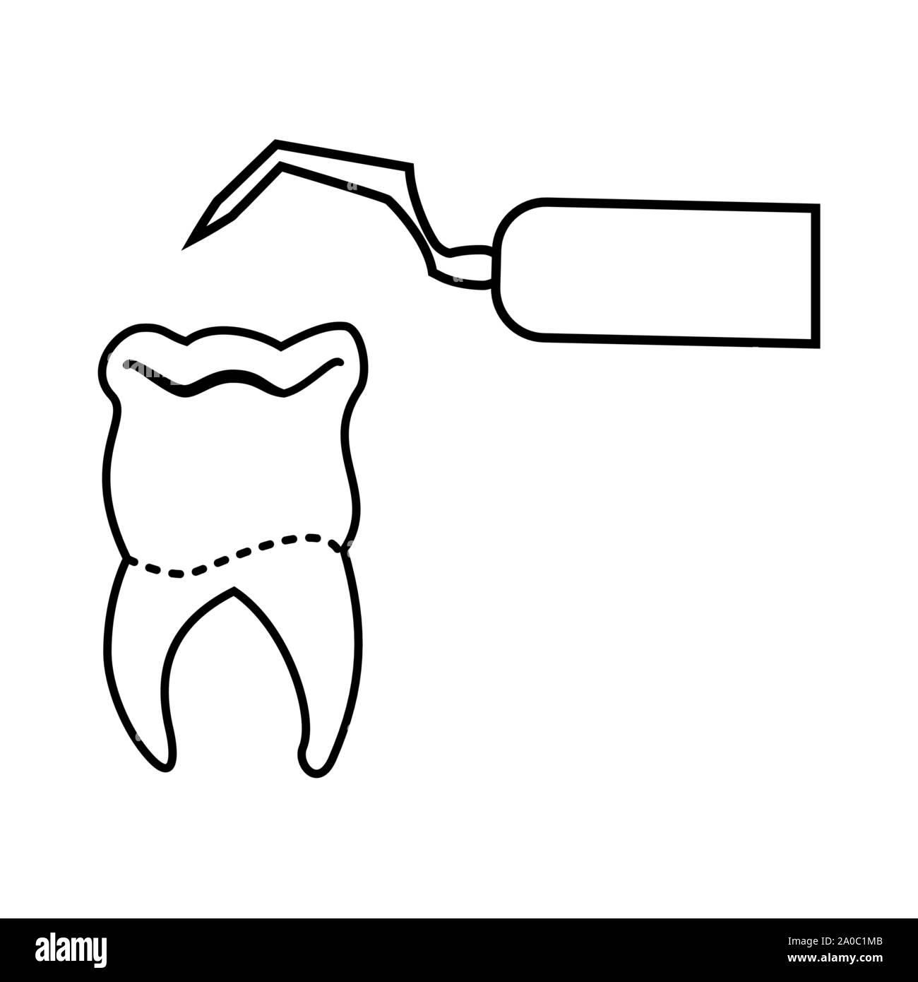 tooth human with dentist excavator vector illustration design Stock ...