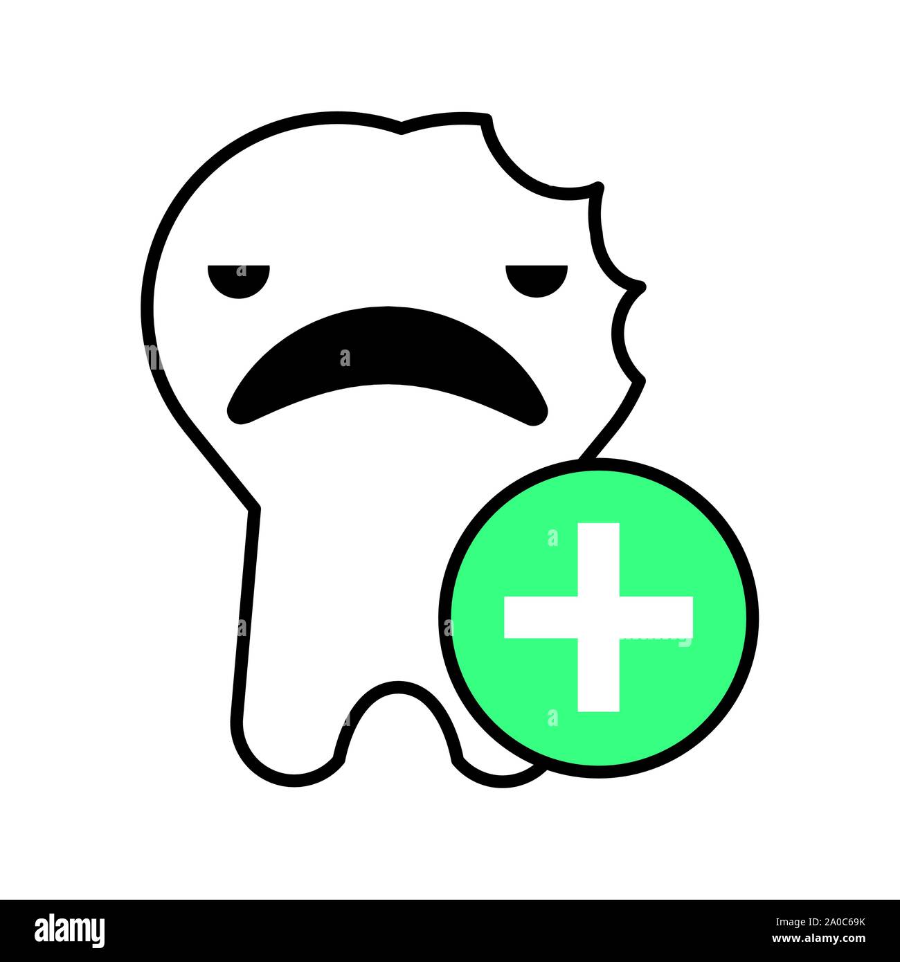 tooth broken kawaii character vector illustration design Stock Vector ...