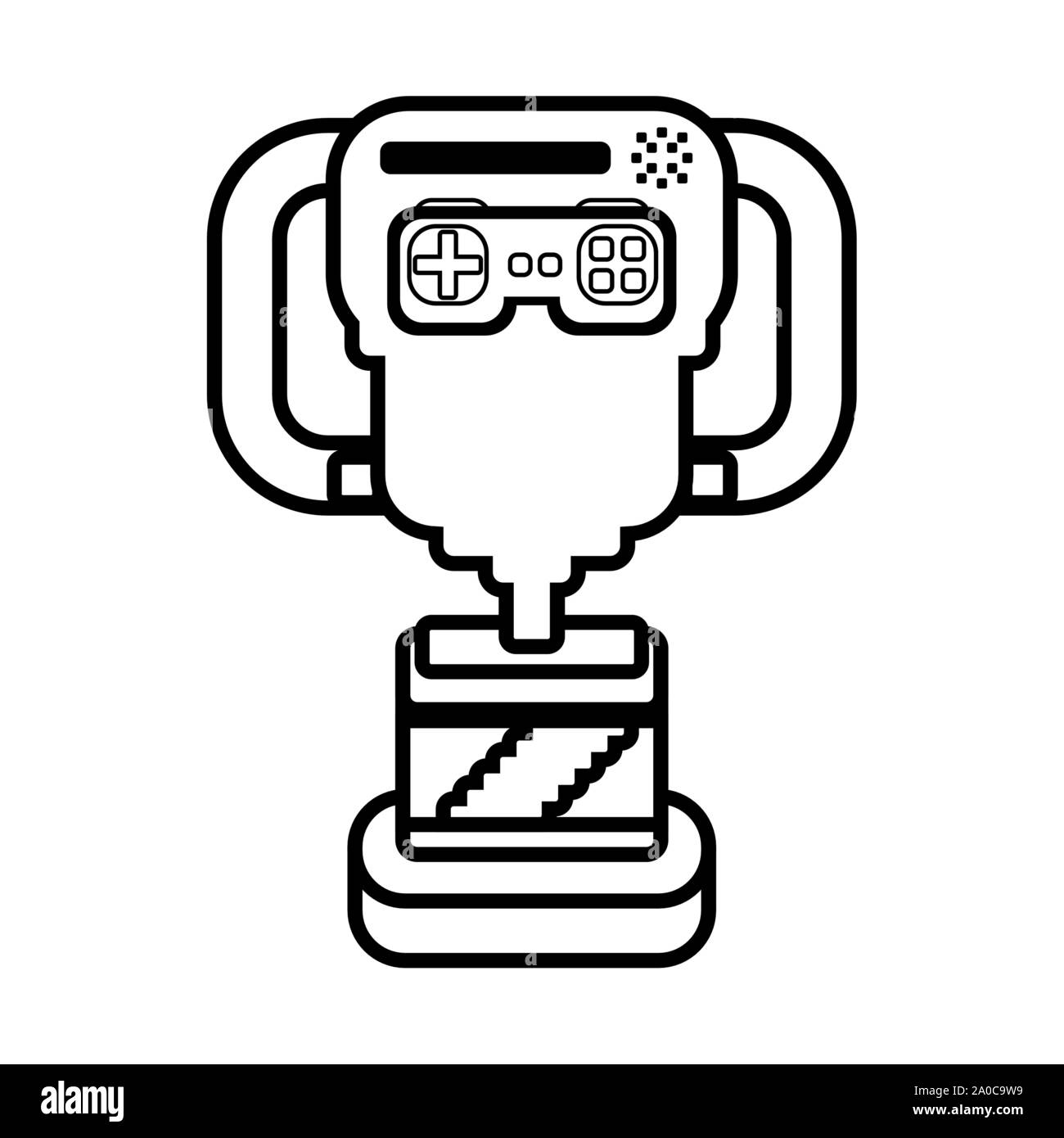 trophy award with video game control vector illustration design Stock ...