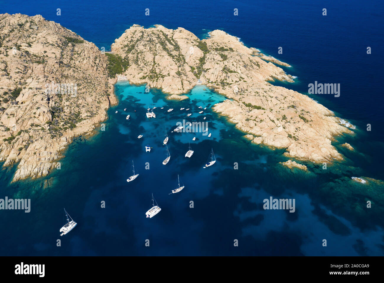 View from above, stunning aerial view of Cala Coticcio also known as ...