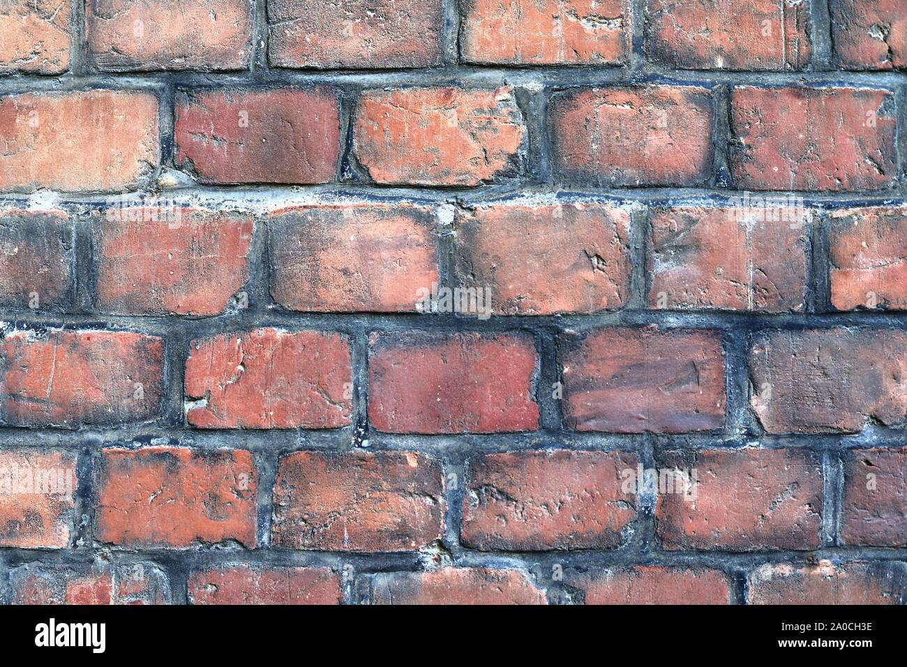 Aged and weathered red brick wall found at historical buildings in ...