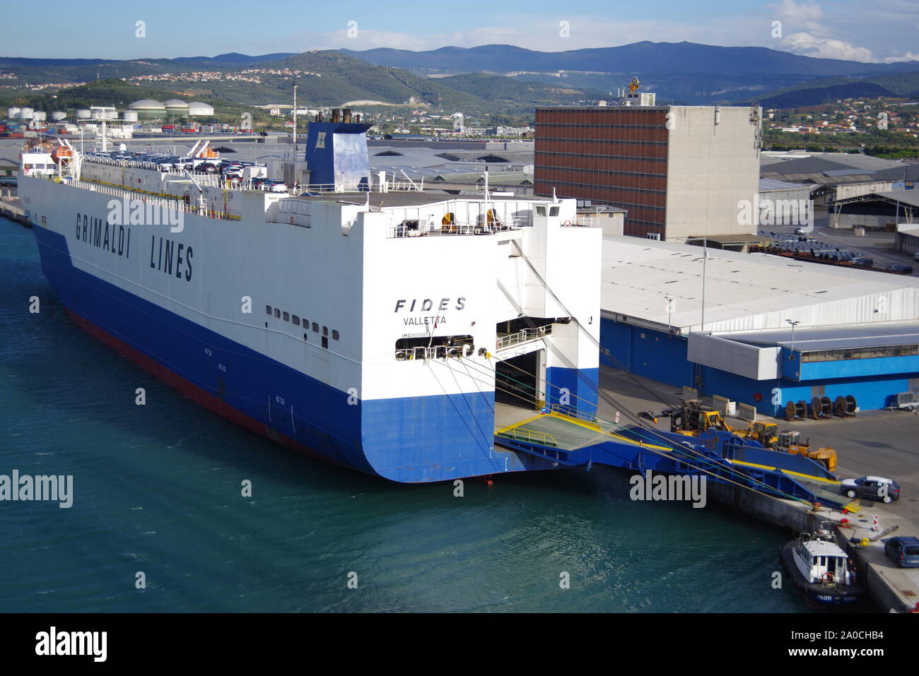 Grimaldi Line Fides in Koper, Slovenia dicks / harbour Stock Photo - Alamy