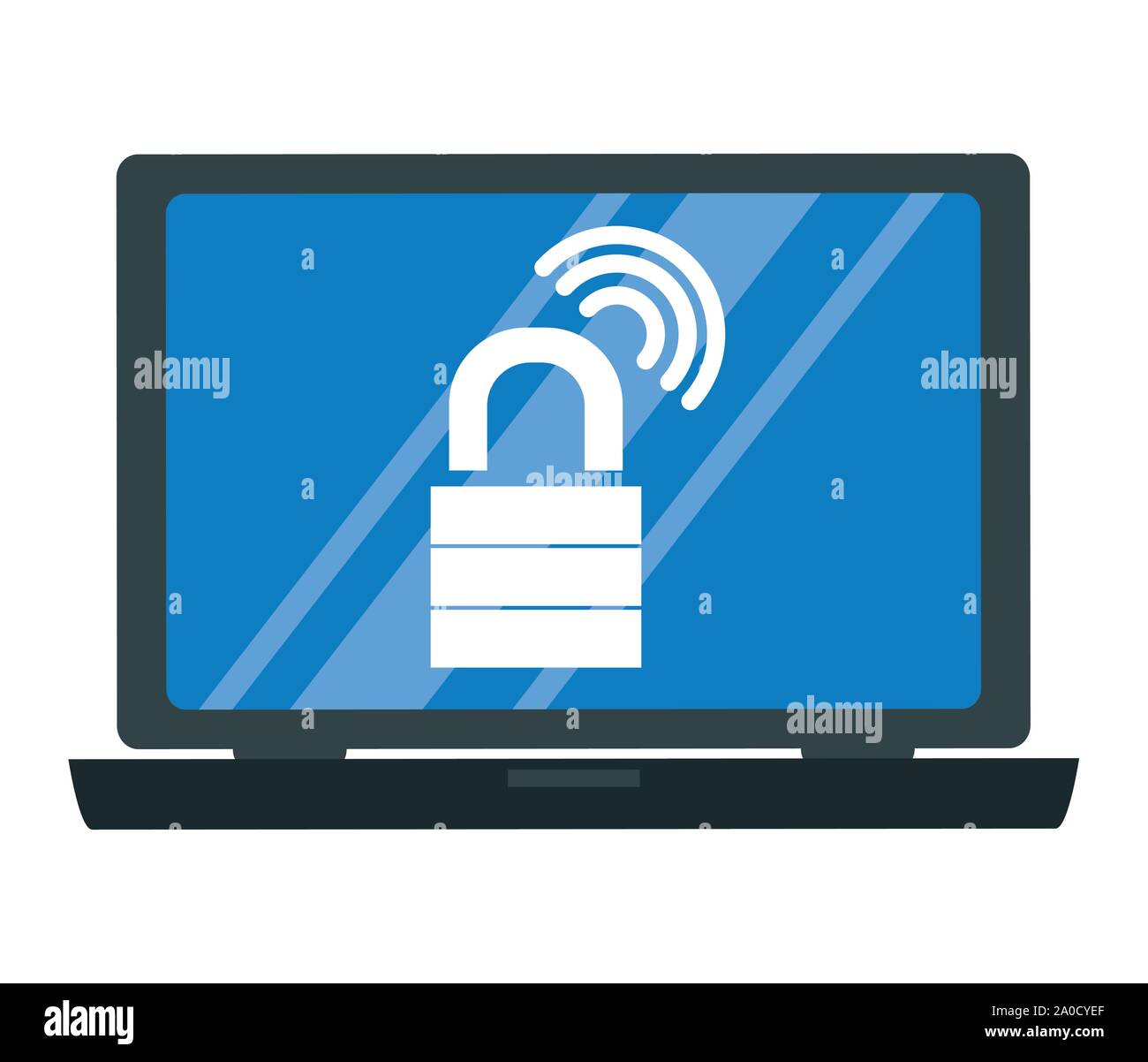 laptop with security padlock vector illustration design Stock Vector ...