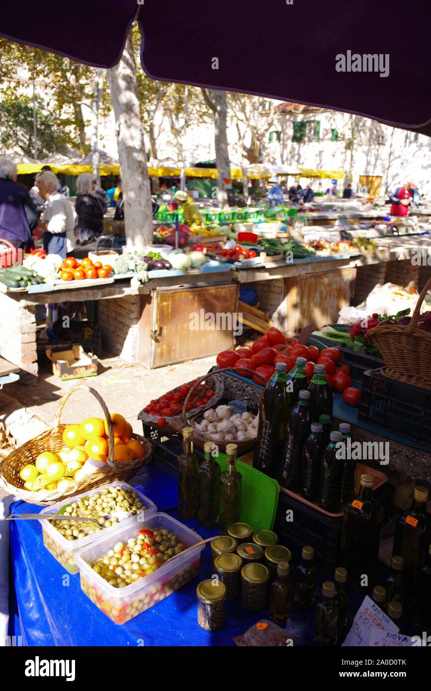 The open market in Split, Croatia Stock Photo - Alamy