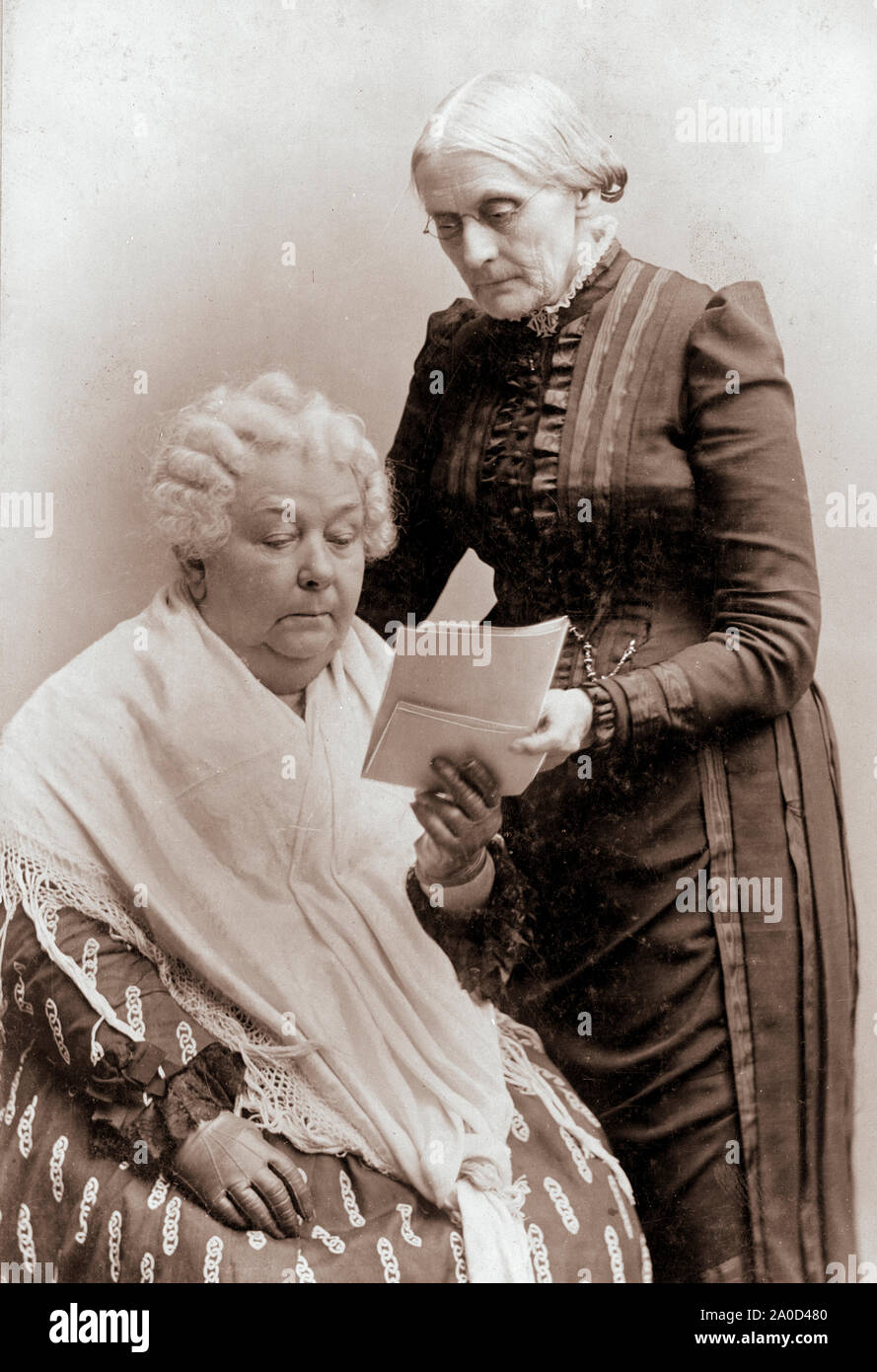 Susan B. Anthony (standing) and Elizabeth Cady Stanton (seated). Susan ...